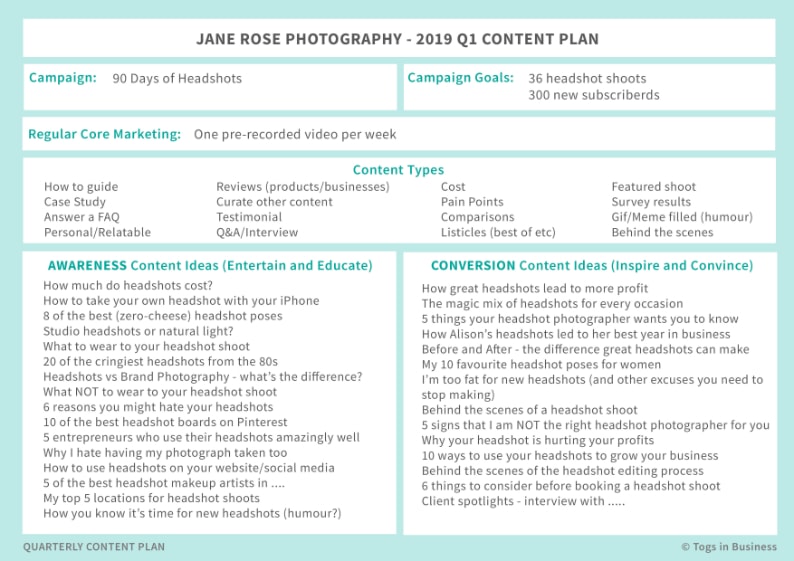 Powerful Content Planning for Photographers - How to do More with Less
